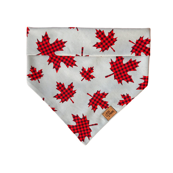 "Canadian Plaid Leaves" Bandana – Eco4Paws